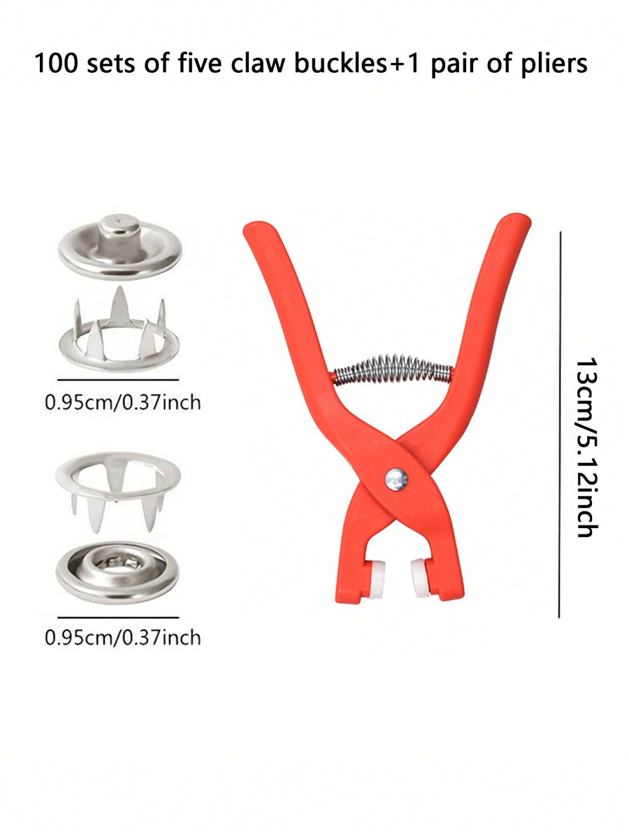 101pcs Five-claw Buckle Installation Tools Set For Clothes, Pants ...