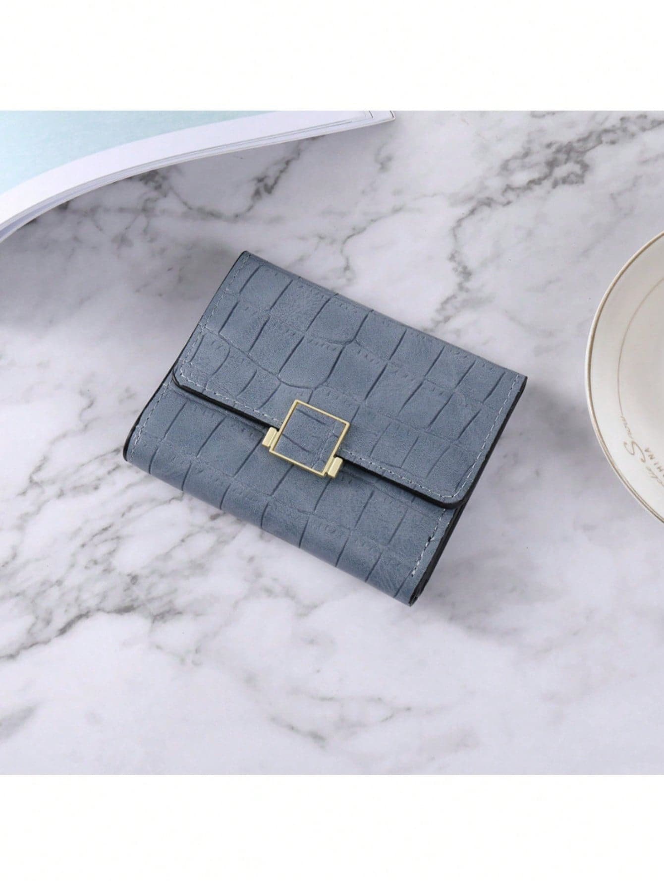 1 ST Krokodil Reliëf Flap Kleine portemonnee Kaarthouder Portemonnee ...