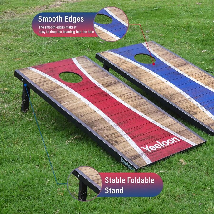 Cornhole Set, Regulation Size Cornhole Boards With 8 Bean Bags And ...