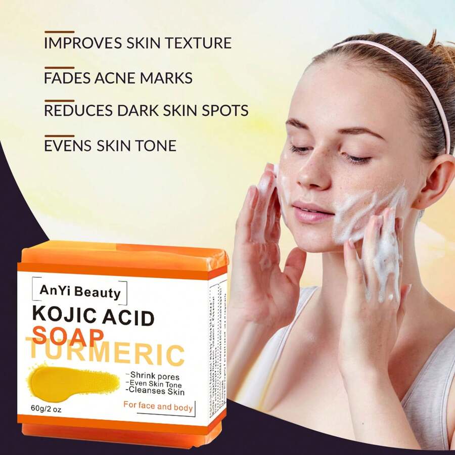 AnYi Beauty Jabón De Ácido Kójico, Jabón Kójico, Corrector De Manchas ...