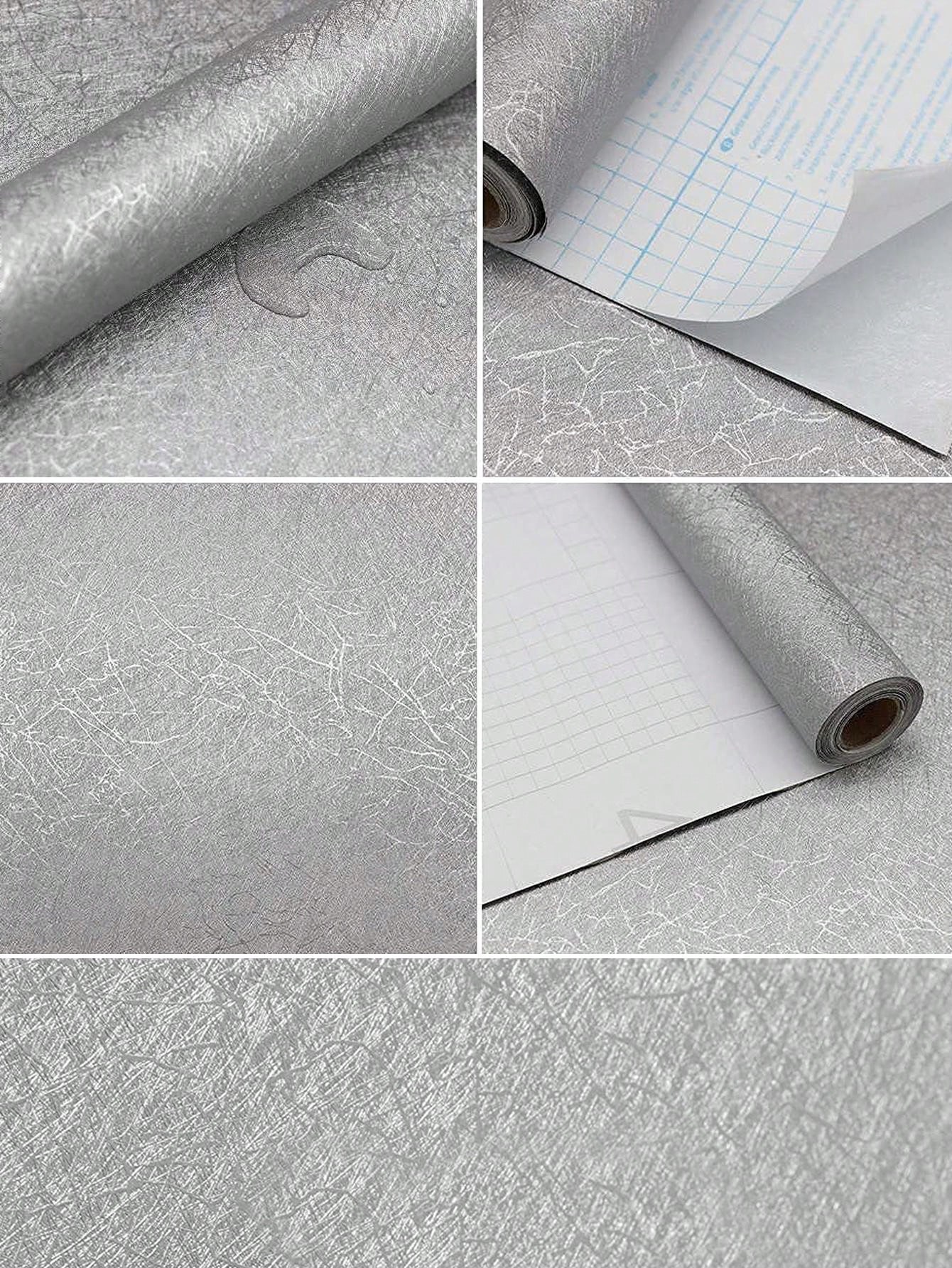 1 rollo de papel de pared de unicolor, rollo adhesivo de pared de PVC ...