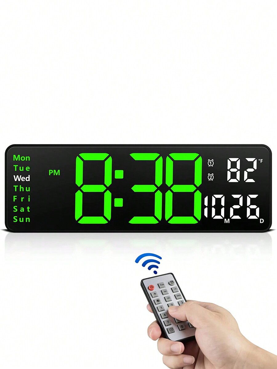 13-inch Nordic Style Led Digital Clock, Wall Or Desk Mount, With Big ...