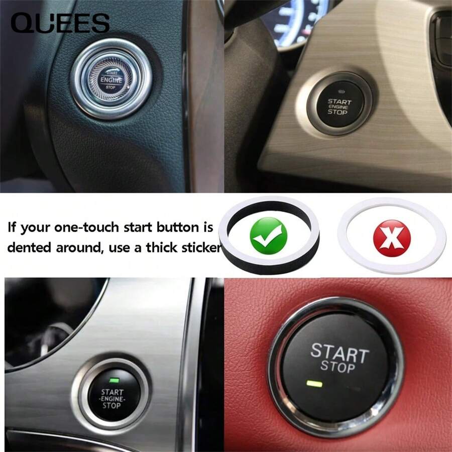 Queees One-Key Start Button Decoration Sticker For Car Interior ...