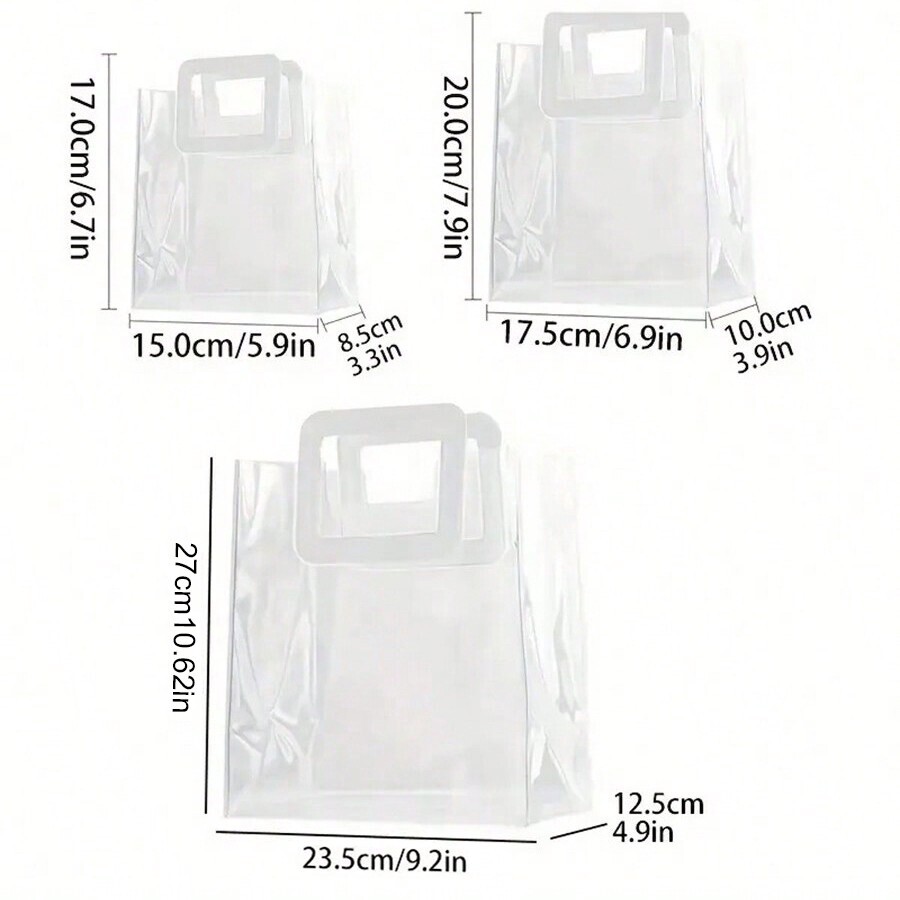 1pc Thickened Transparent Pvc Gift Bag Wedding Favor Candy Box Handbag ...