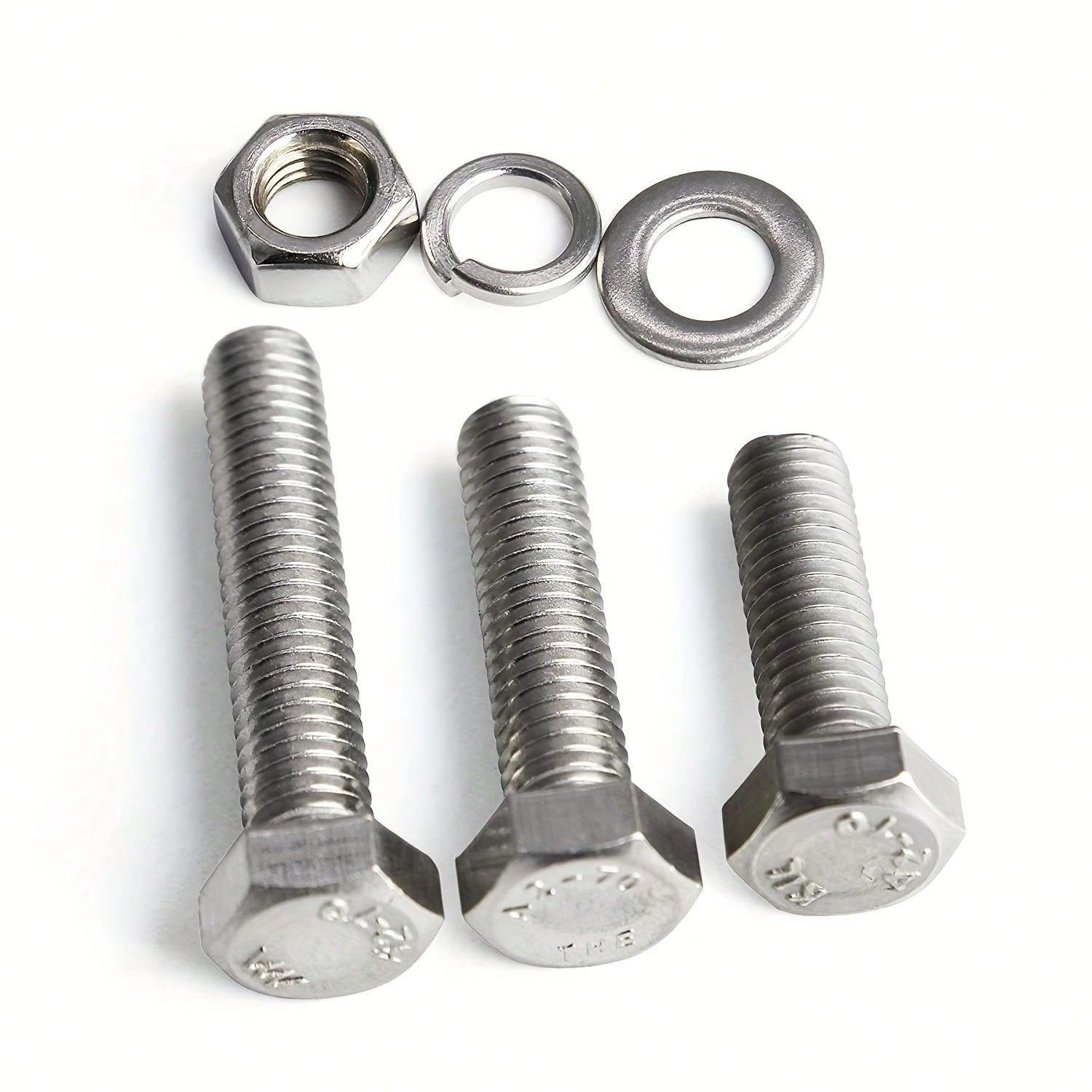 M4 M5 M6 M8 M10 tarea pesada Tornillo con nuez surtido Kit , acero inoxidable 304 , incluye 8 ...