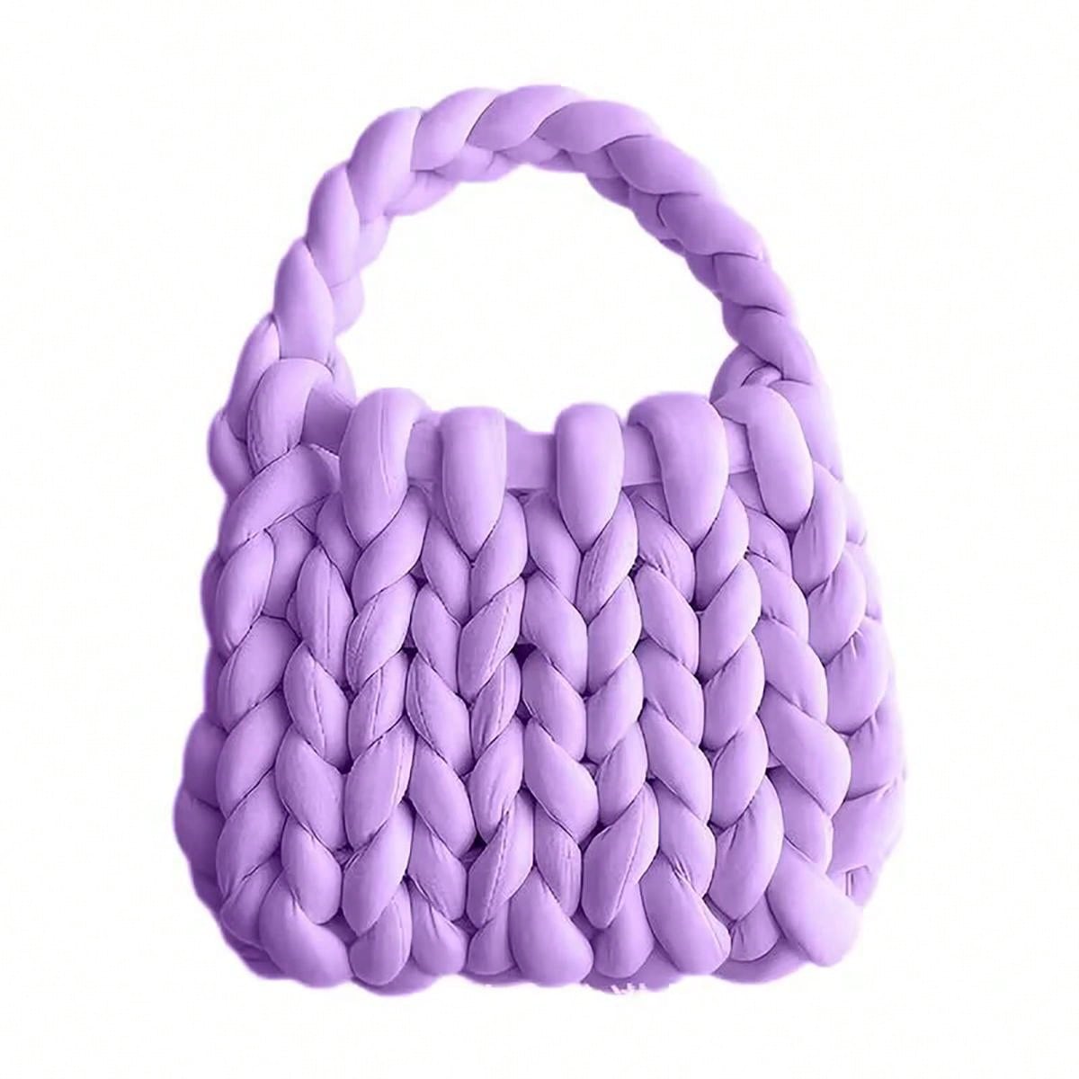 1pc OXYPLAY Thick Bulky Giant Wool Handwoven Handbag,Chunky Yarn Knit ...