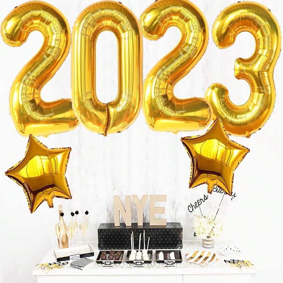Gold 2023 Balloon With Star Balloon - Giant, 40-inch | 2023 Graduation ...