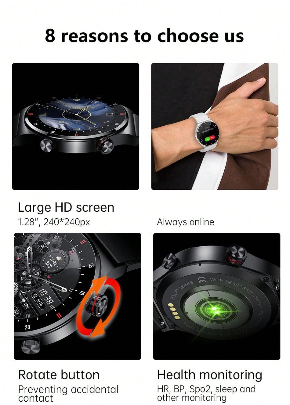 LIGE Smart Watch NFC Access Control Sports Fitness Tracker Watch Heart ...