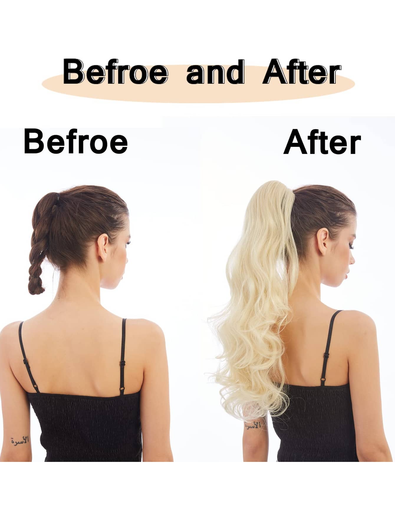 Fake Ponytail, Ponytail Extension 20" Wavy Hair Extensions Ponytail ...