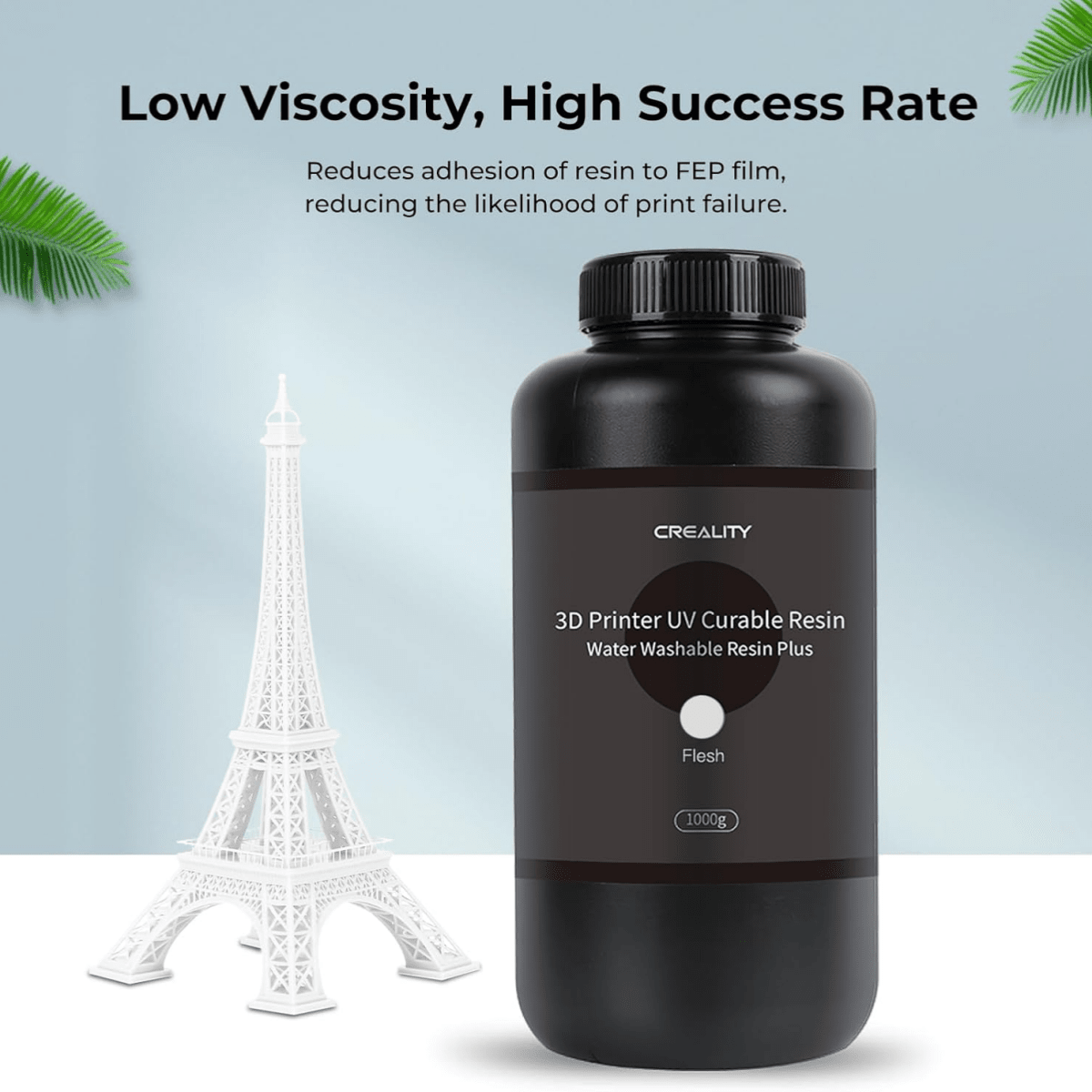 Creality Water Washable Resin, 1KG High Precision 3D Printer Resin with ...