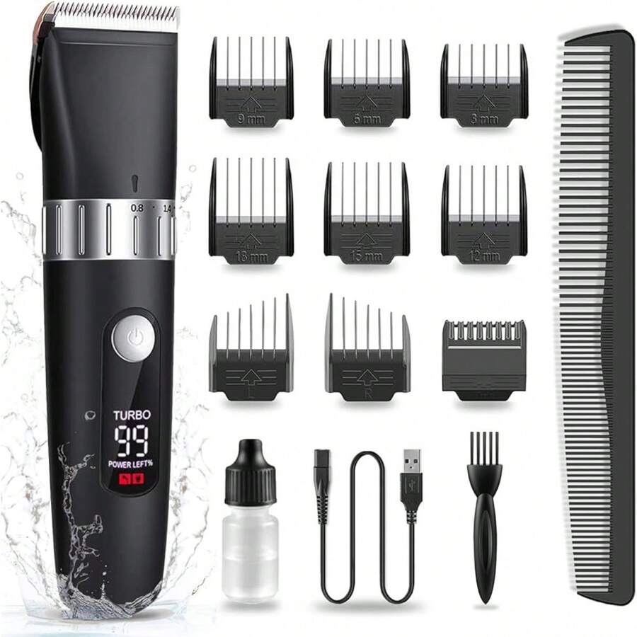 Hair Clippers for Men Professional, Cordless Beard Trimmer Mens Cutting ...