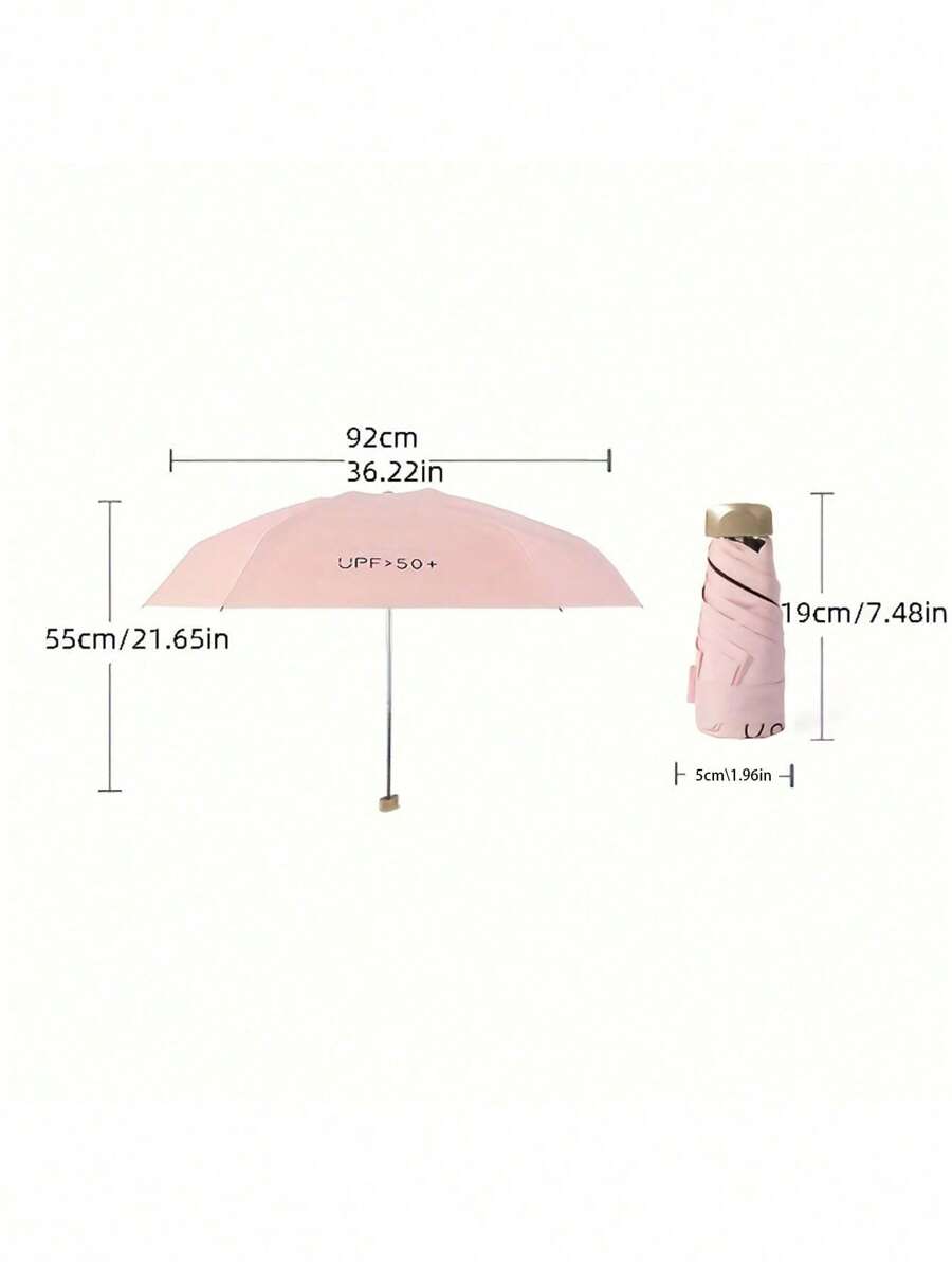 Outdoor Mini Sun Umbrella Anti-uv, Girls Folding Five Folding Umbrella ...