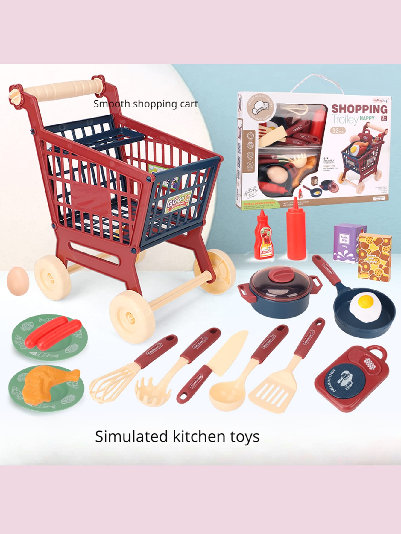 Blue-green Electric Simulated Cooking Playset For Children With Sound ...