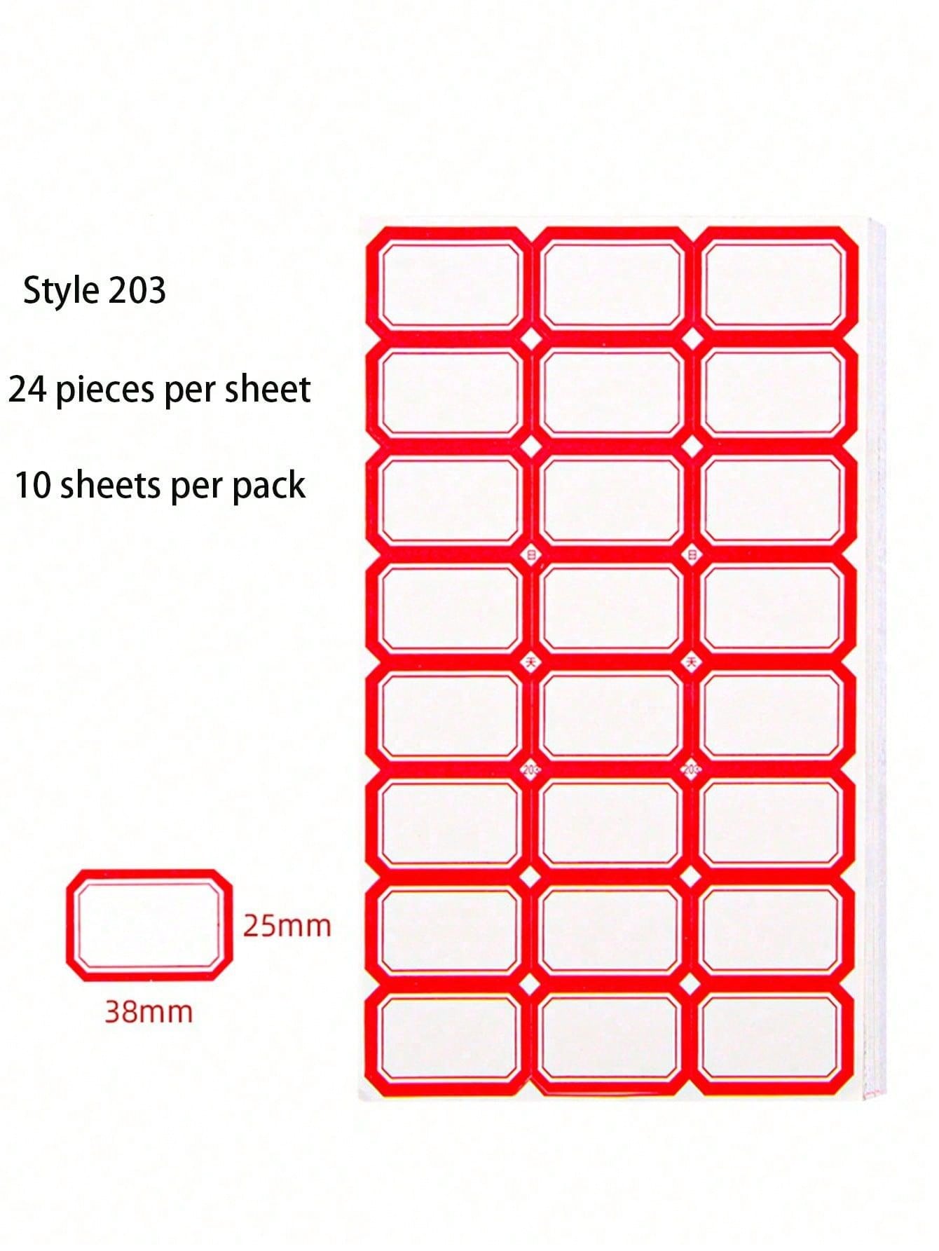 10 Sheets Self-adhesive Sticker Paper, Blank Handwriting Labels For ...