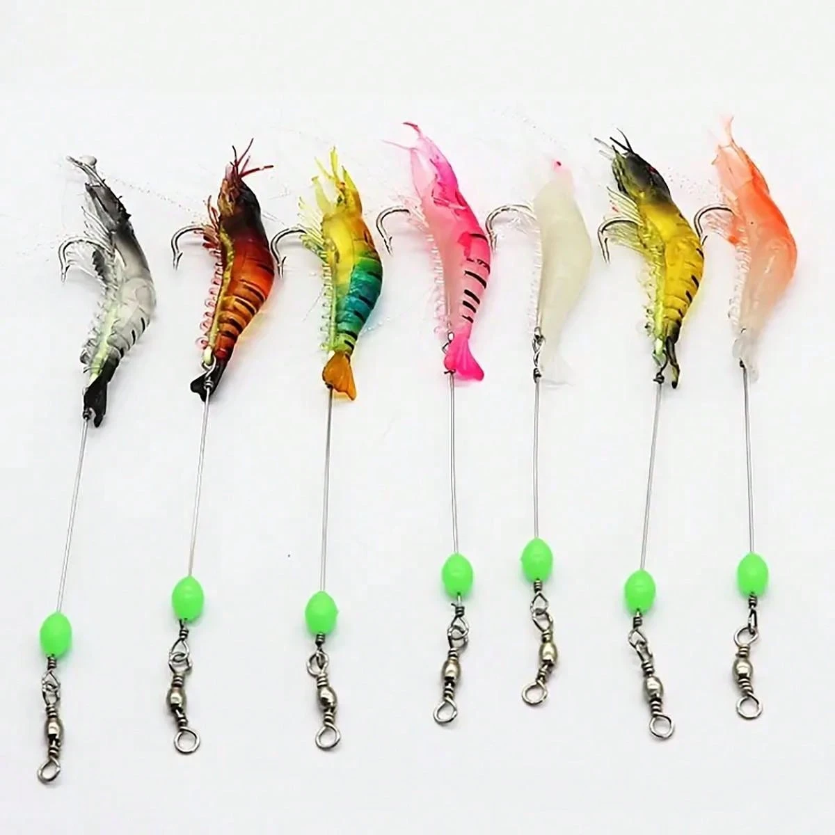 7pcs Night Glowing Shrimp Lures, Simulation Shrimp Lures For Freshwater ...