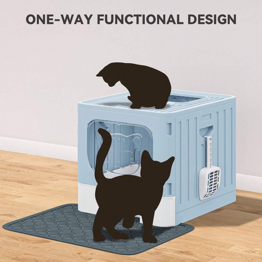 YITAHOME Large Enclosed Cat Litter Box With Cushion, Anti-Splash Closed ...