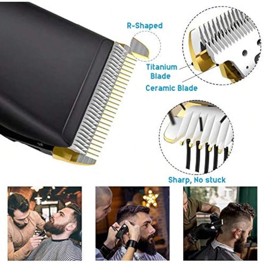Hair Clippers for Men Professional, Cordless Beard Trimmer Mens Cutting ...