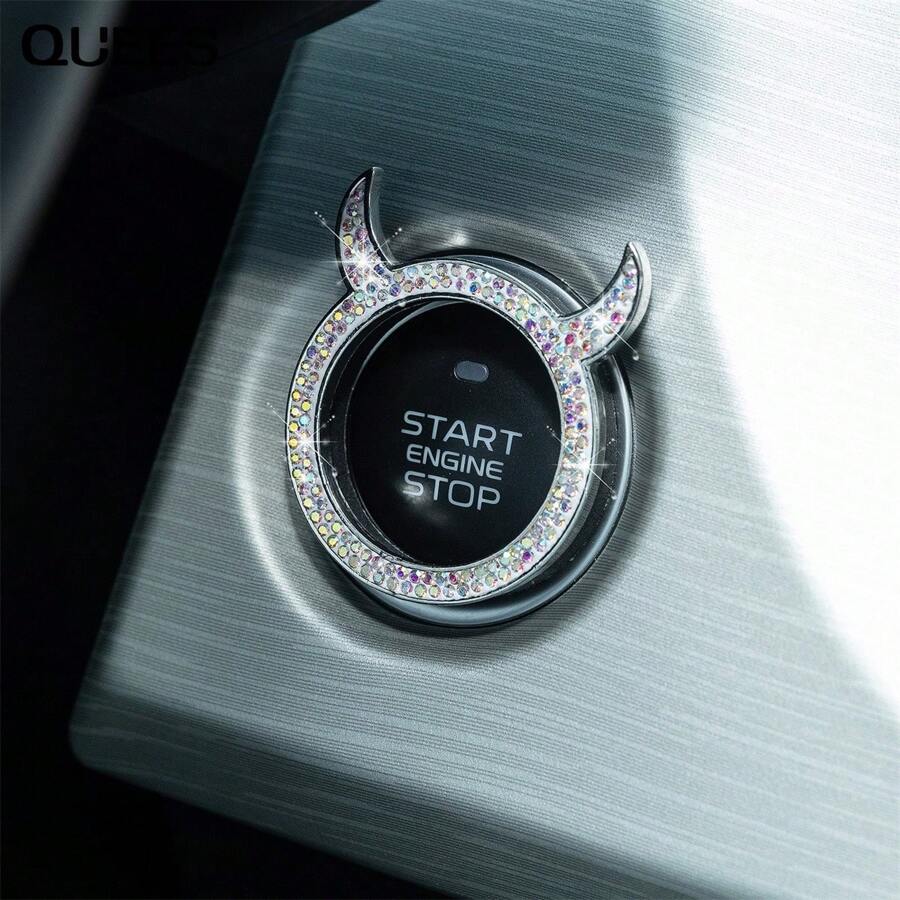 Queees One-Key Start Button Decoration Sticker For Car Interior ...
