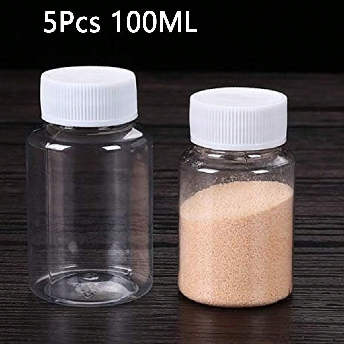 5Pcs 100ML Reagent Bottles Laboratory Specimen Wide Mouth Bottles ...