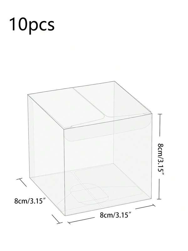 10pcs Transparent Square Plastic Gift Boxes For Christmas Party Favor ...