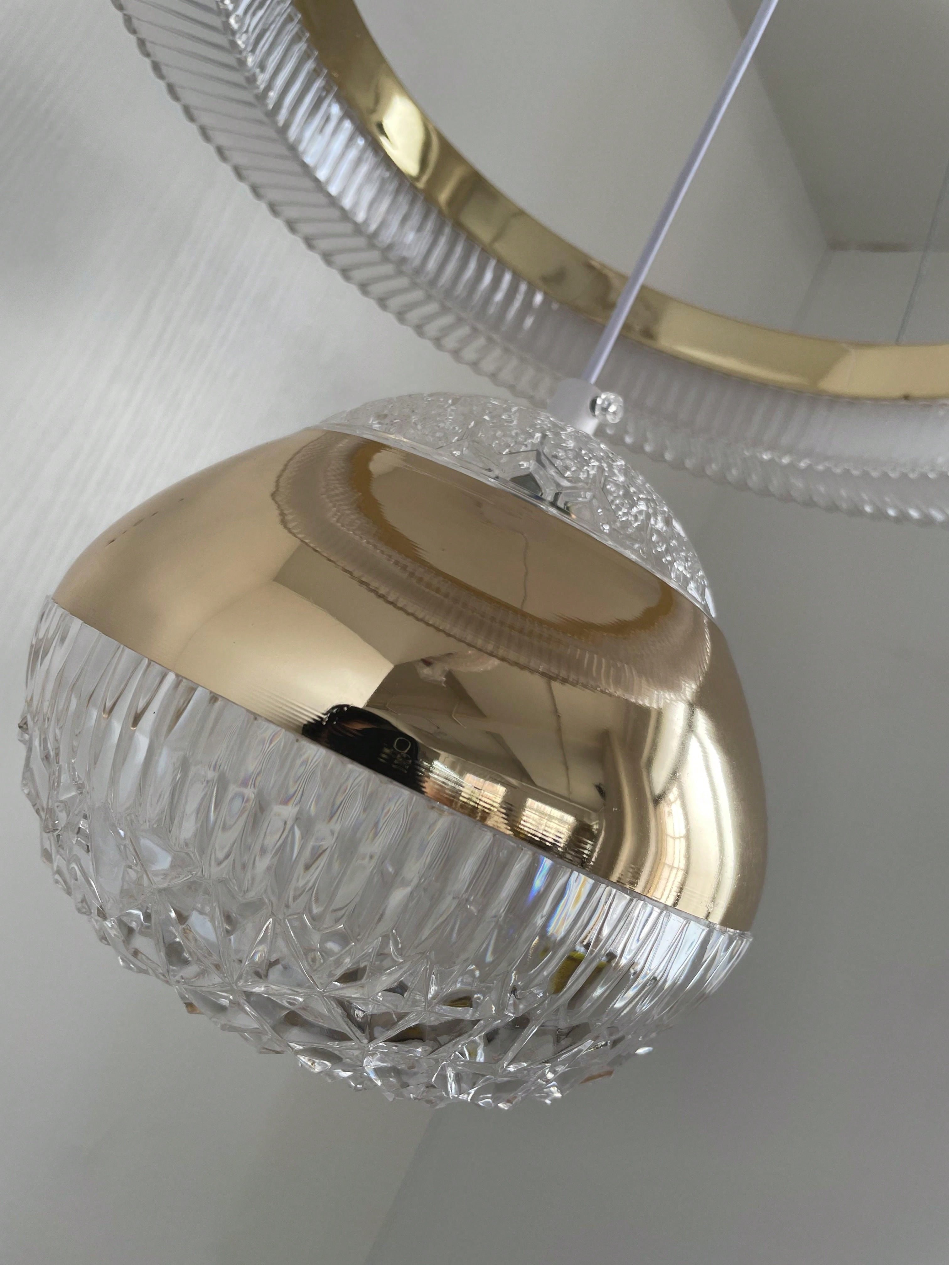 1pc, Ac85~265v Modern Led Crystal Round Pendant Light, Eye-Care Soft ...