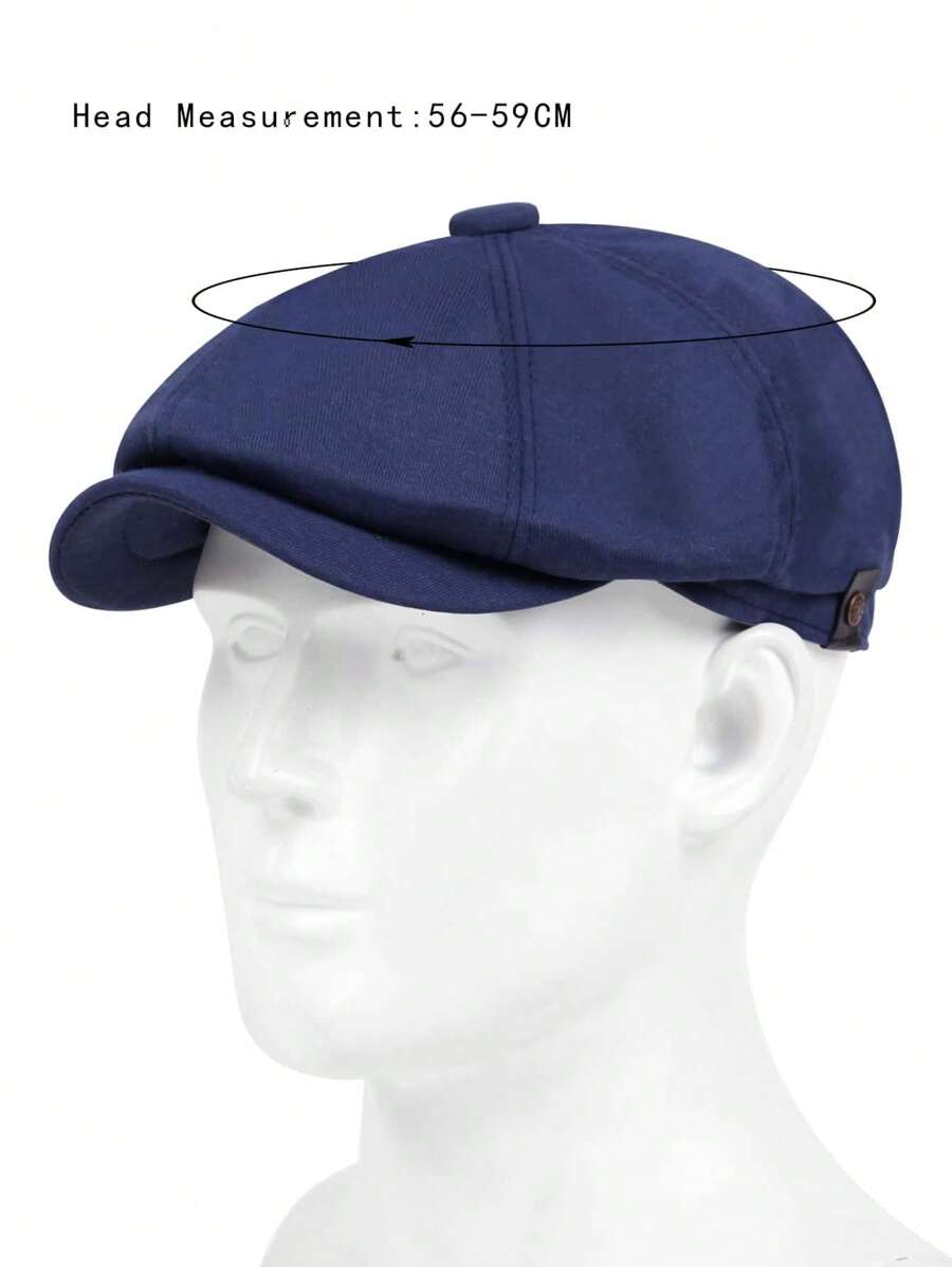 1pc Men's Solid Color Newsboy Cap, Outdoor Casual Beret Cap Perfect For ...