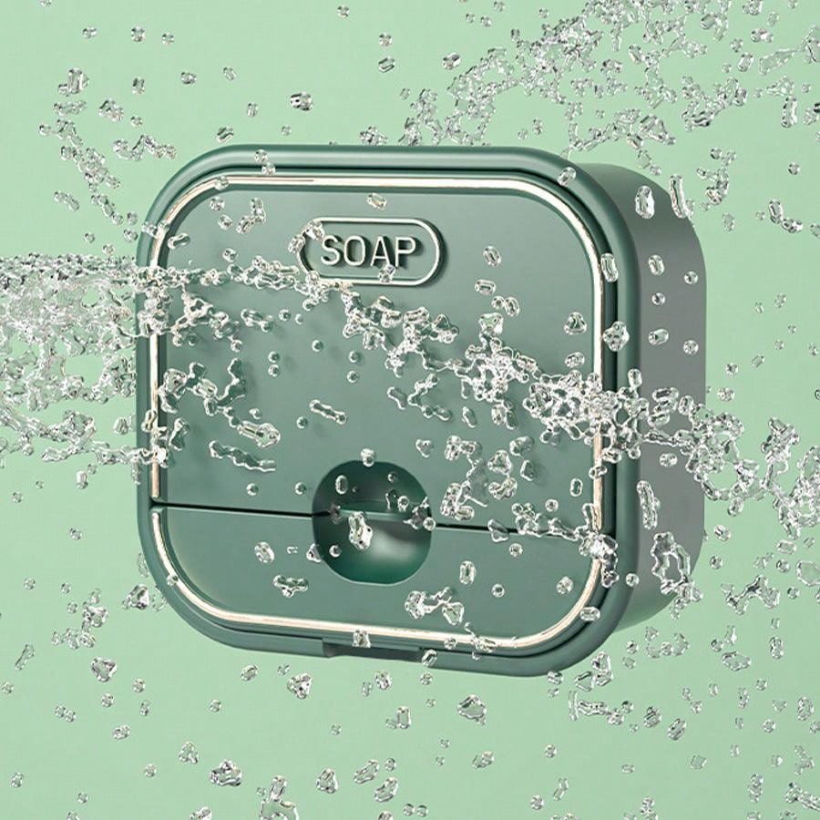 12.7*11.7*5cm Green Drain-free Hole-punch Wall-mounted Bathroom ...