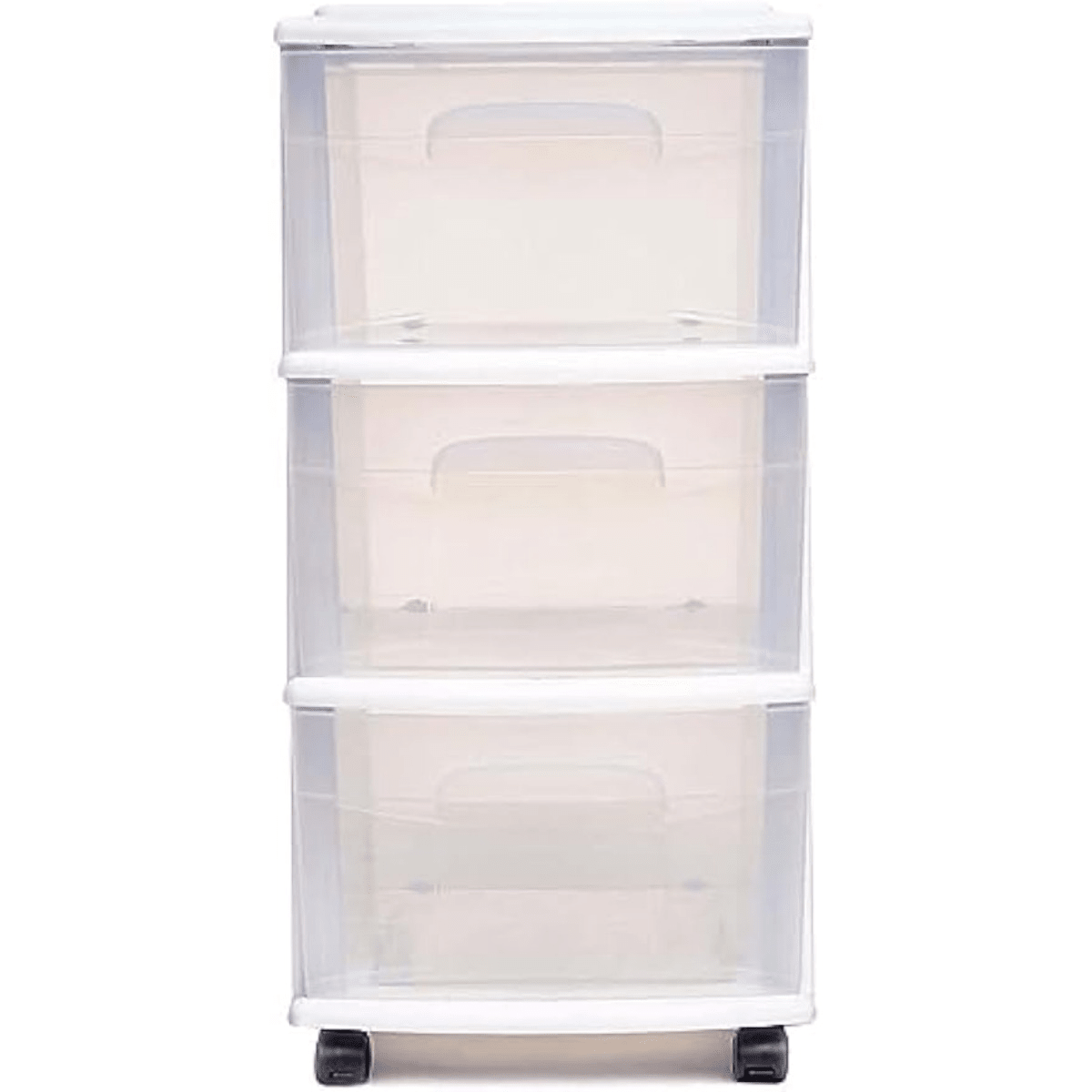 3 Drawer Plastic Storage & Organizer Cart with Removable Wheels,Rolling ...