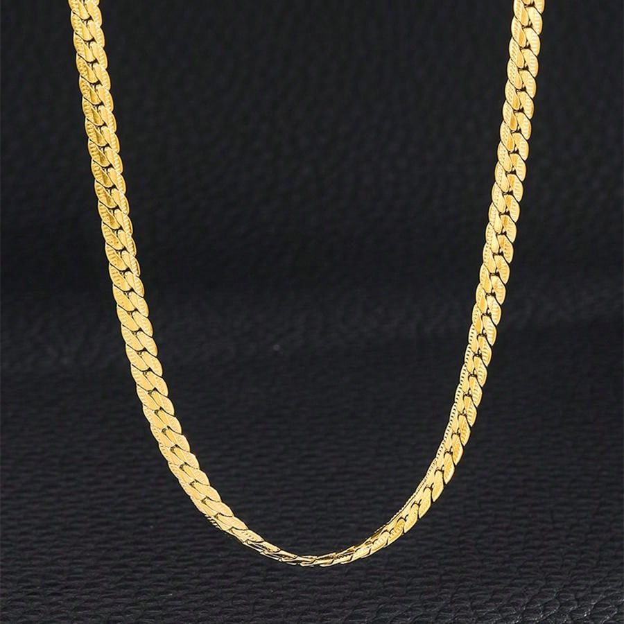 Collana da uomo placcata in oro 18 carati catena di gioielli ...