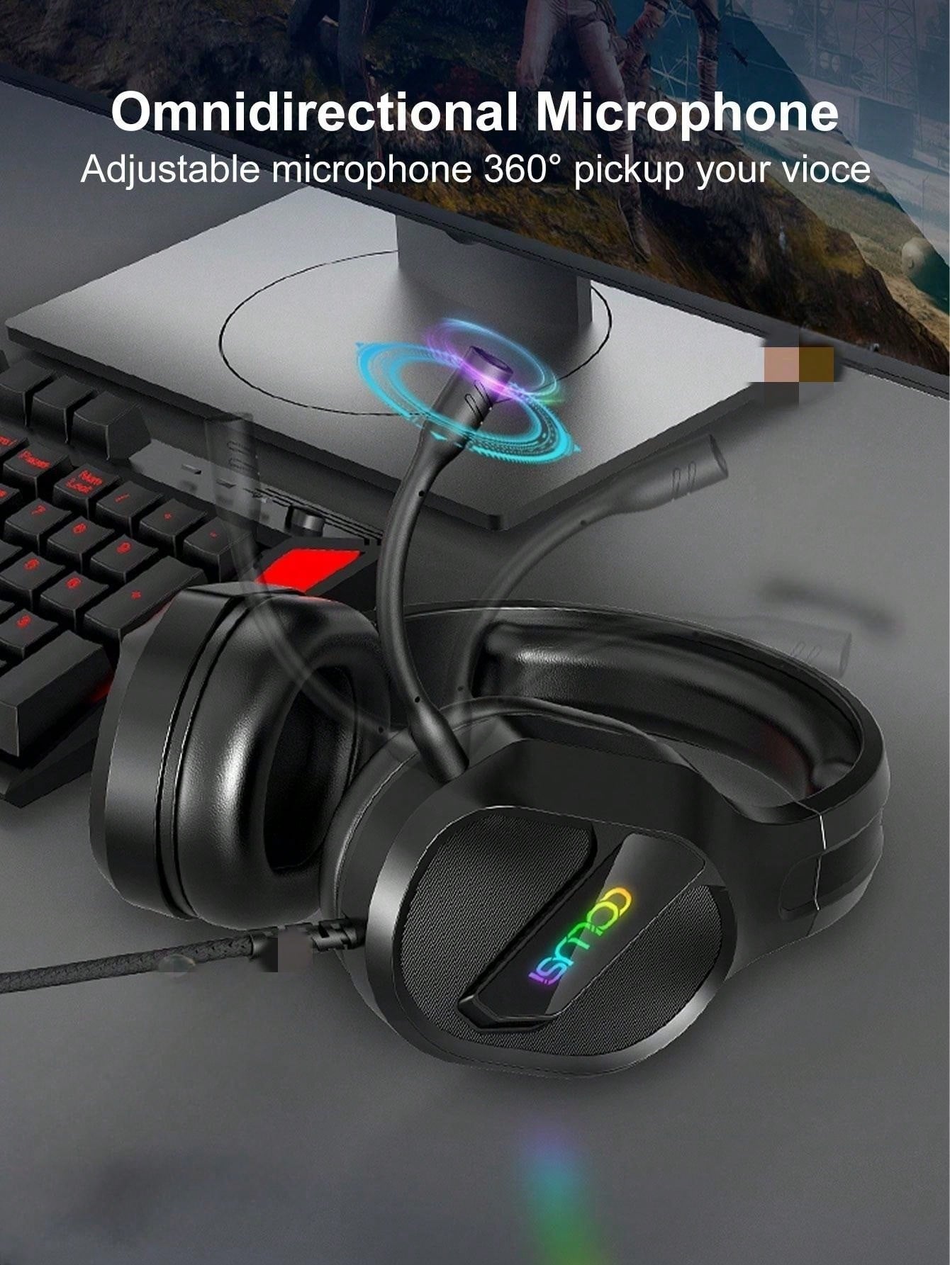 Colusi Gaming Headset Headphones for PS4 PS5 Xbox One PC Controller ...