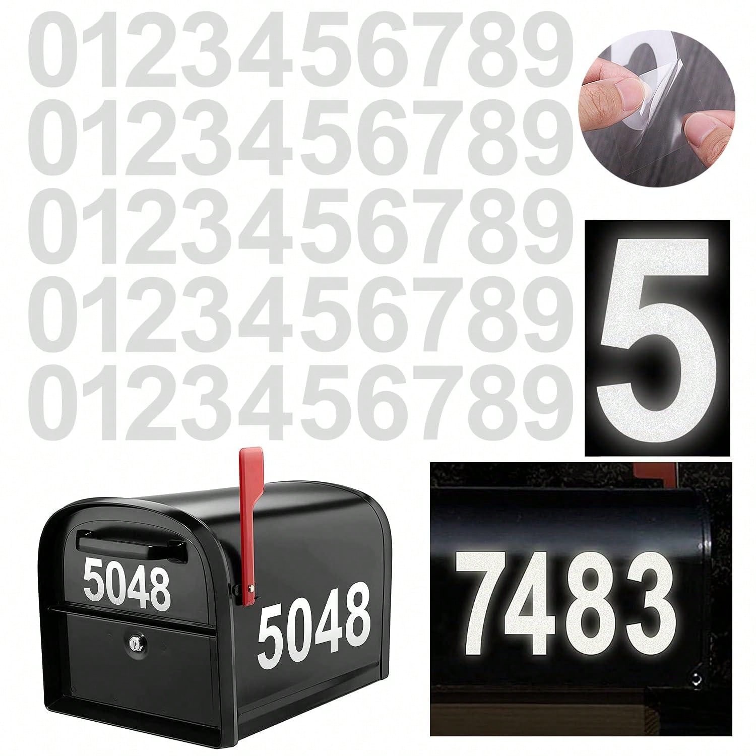Reflective Number Stickers For Mailbox/Doorplate, 3 Inch/4 Inch ...