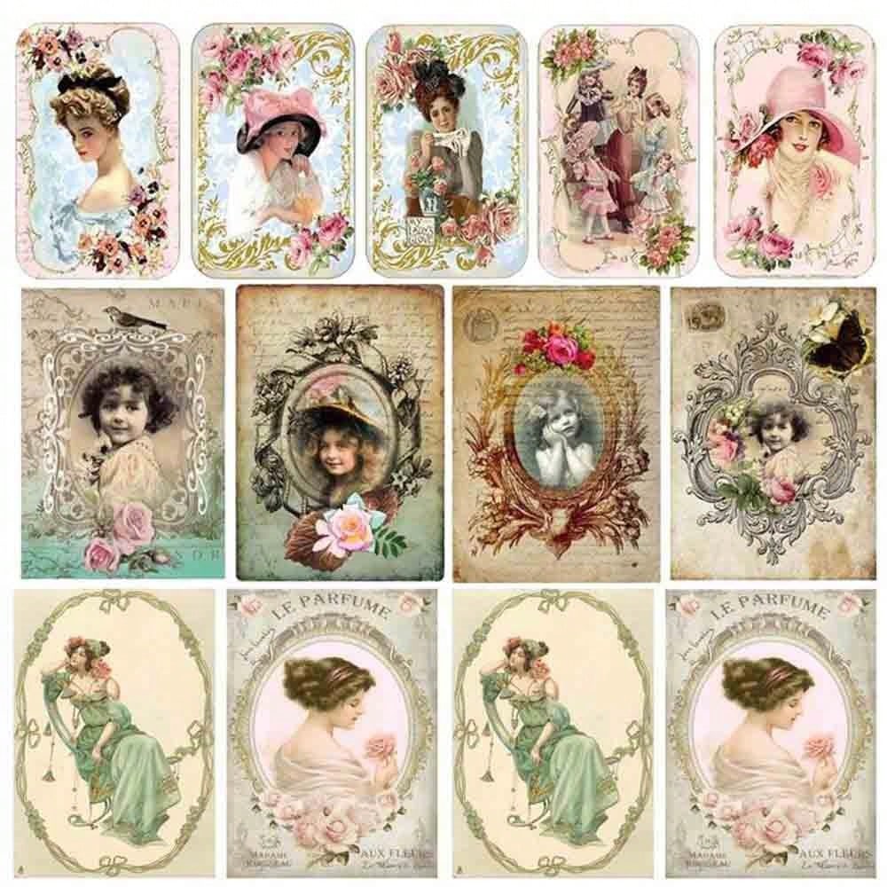 3 Types Of Vintage Beauty Stickers, Medieval Lady Aesthetic Stickers ...
