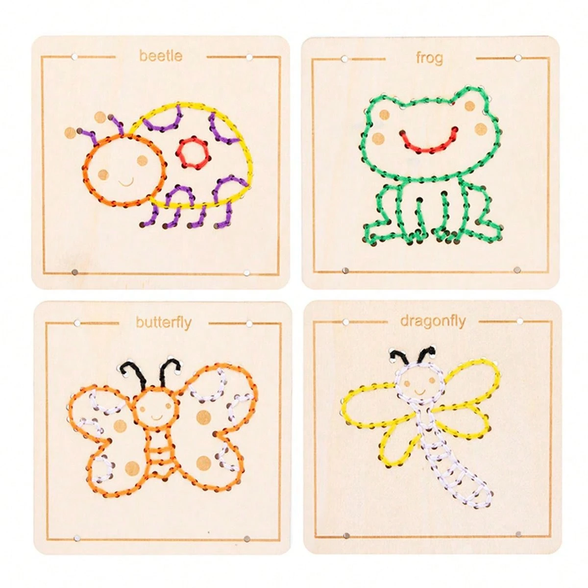 Wooden Threading & Embroidering Game Montessori Toy For Children In ...