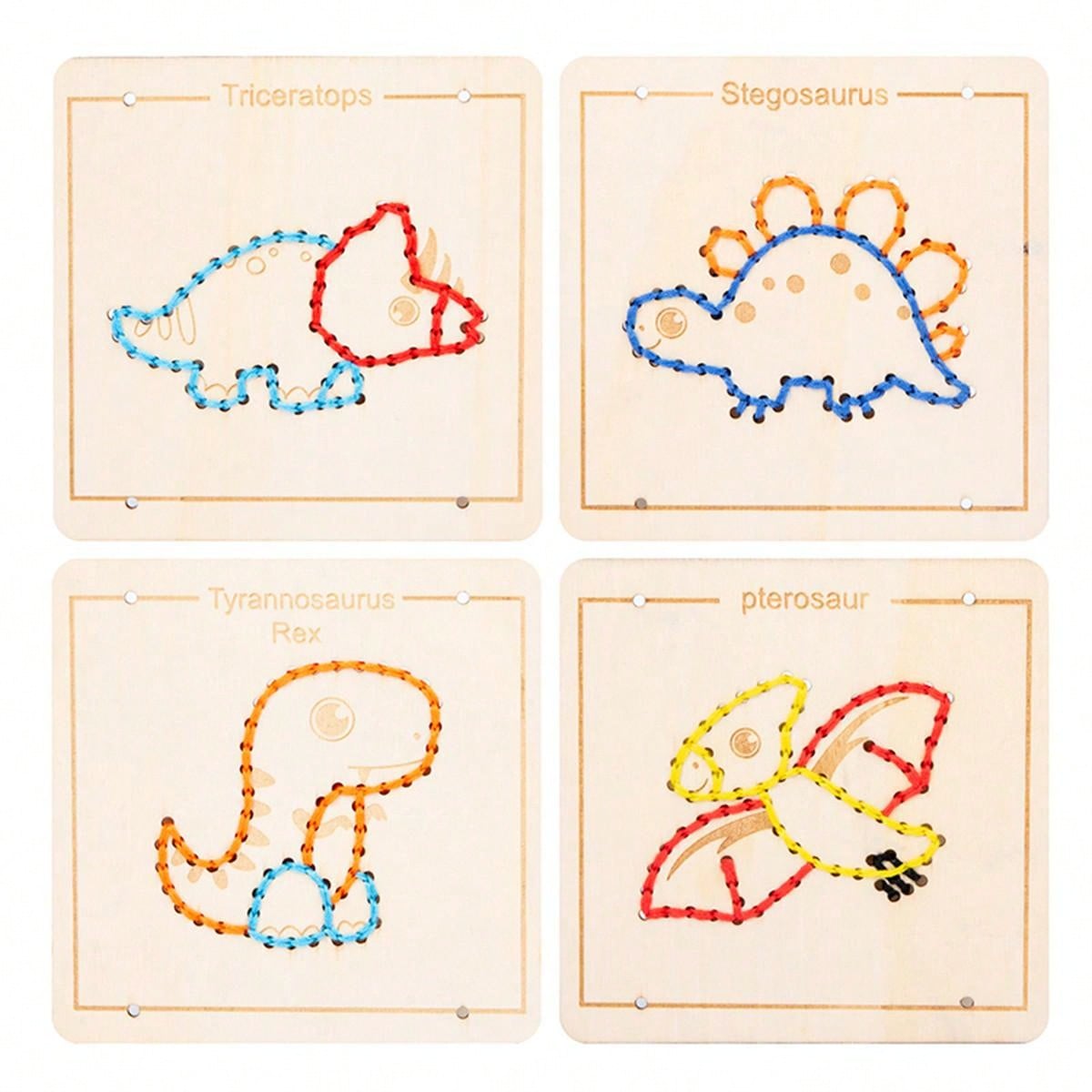 Wooden Threading & Embroidering Game Montessori Toy For Children In ...