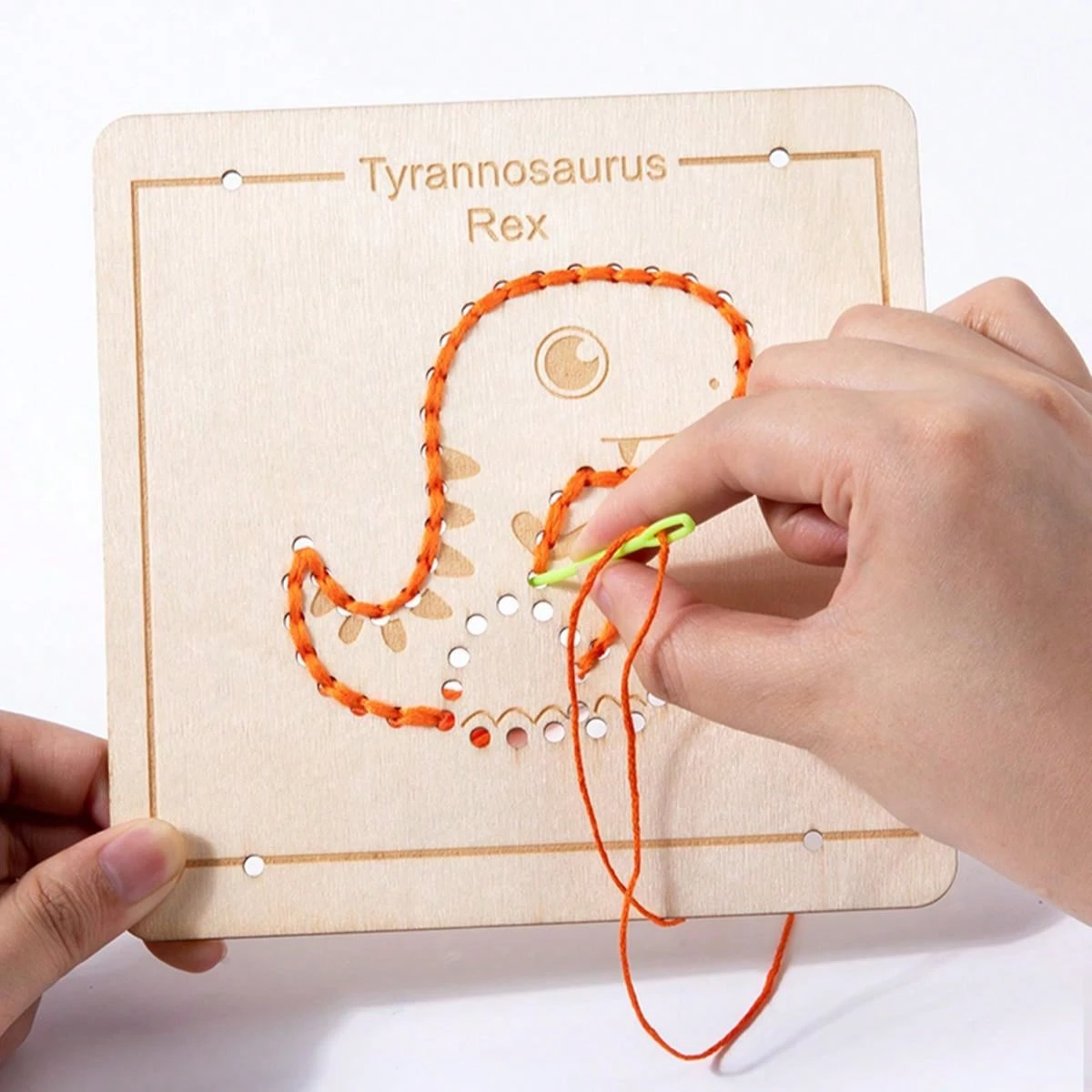 Wooden Threading & Embroidering Game Montessori Toy For Children In ...