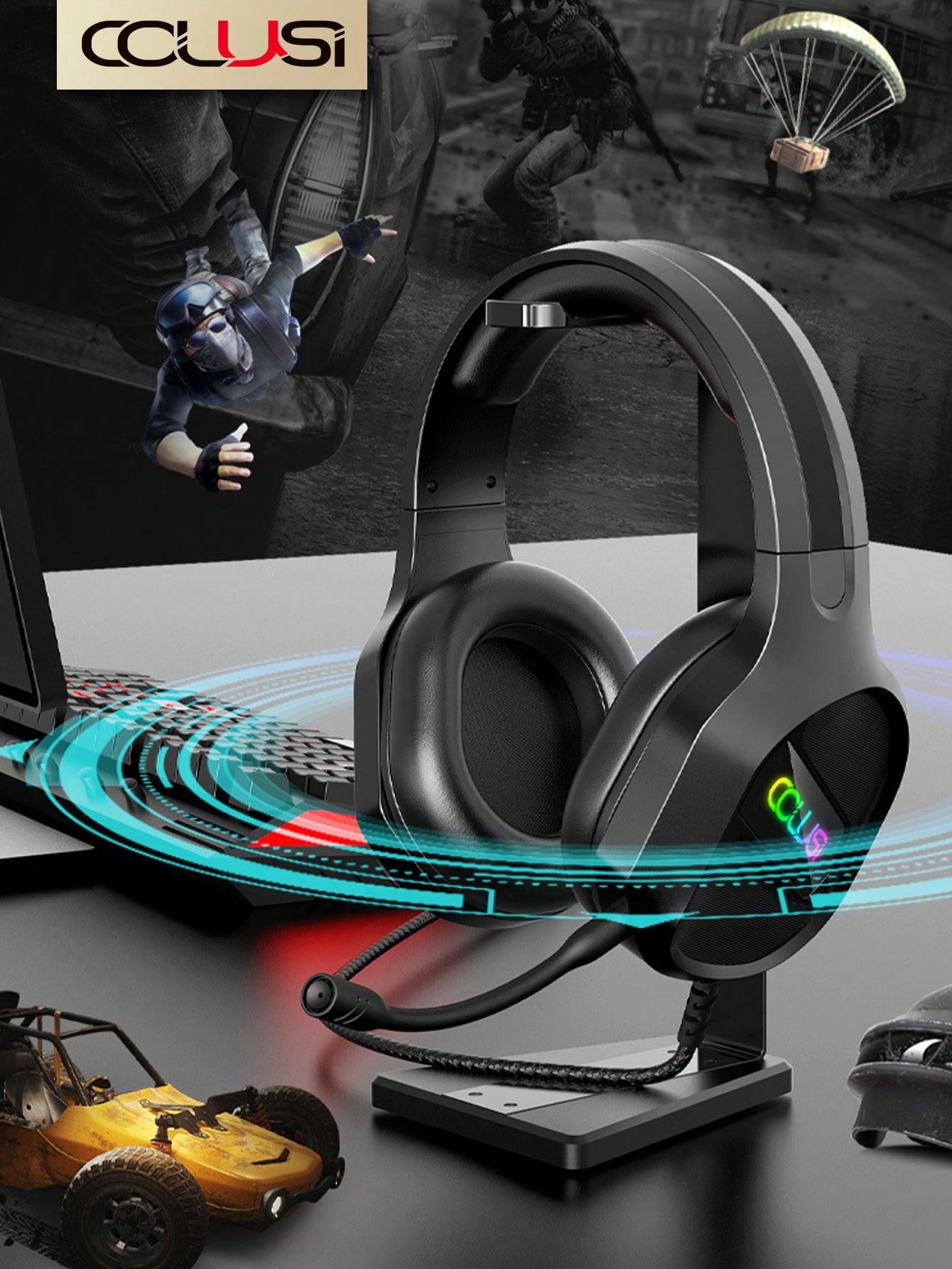 Colusi Gaming Headset Headphones for PS4 PS5 Xbox One PC Controller ...