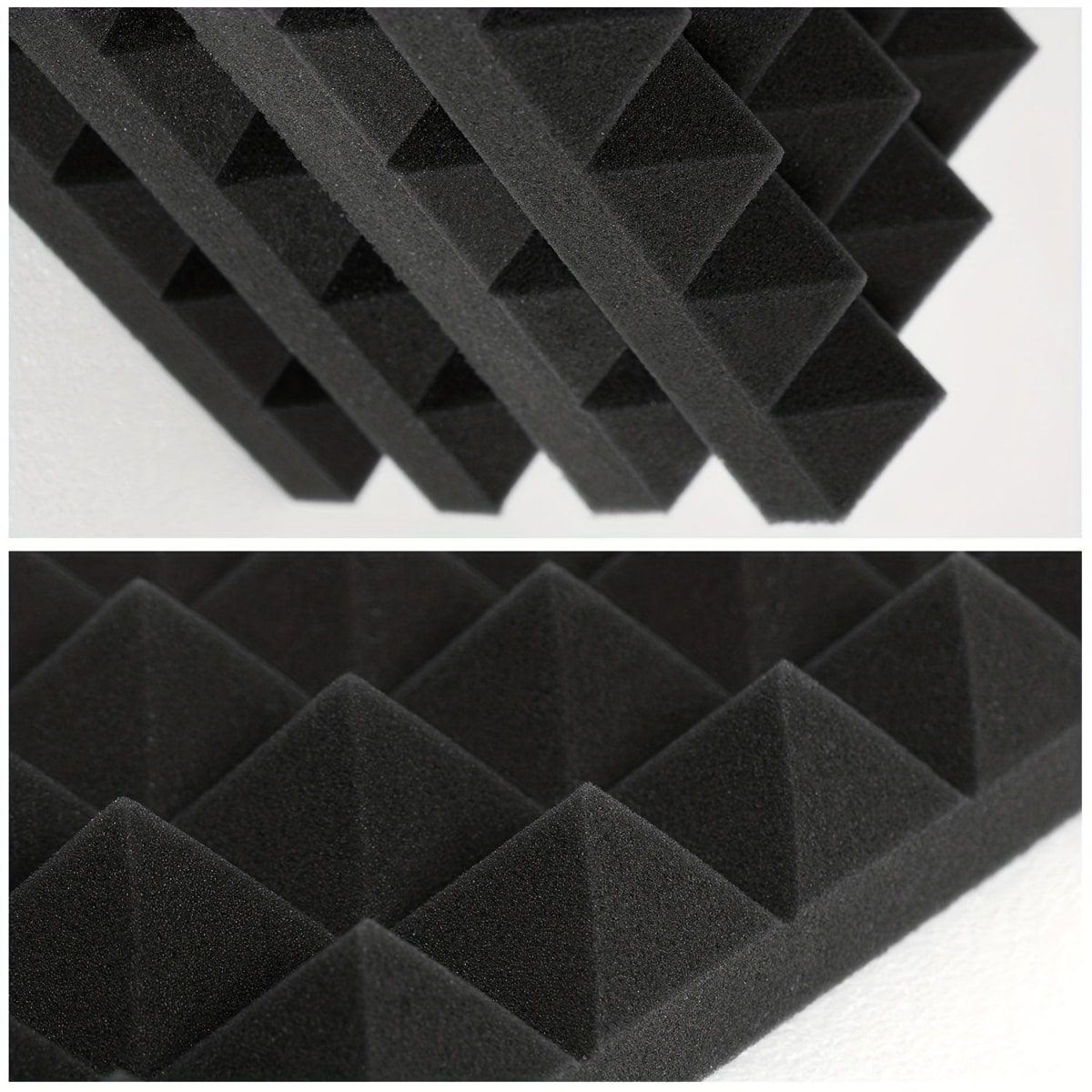 12pcs 12x12x2 Inches Pyramid Acoustic Foam, Fire-Proofed Soundproof ...