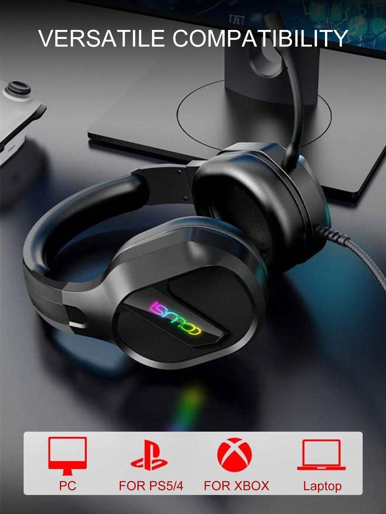 Colusi Gaming Headset Headphones for PS4 PS5 Xbox One PC Controller ...