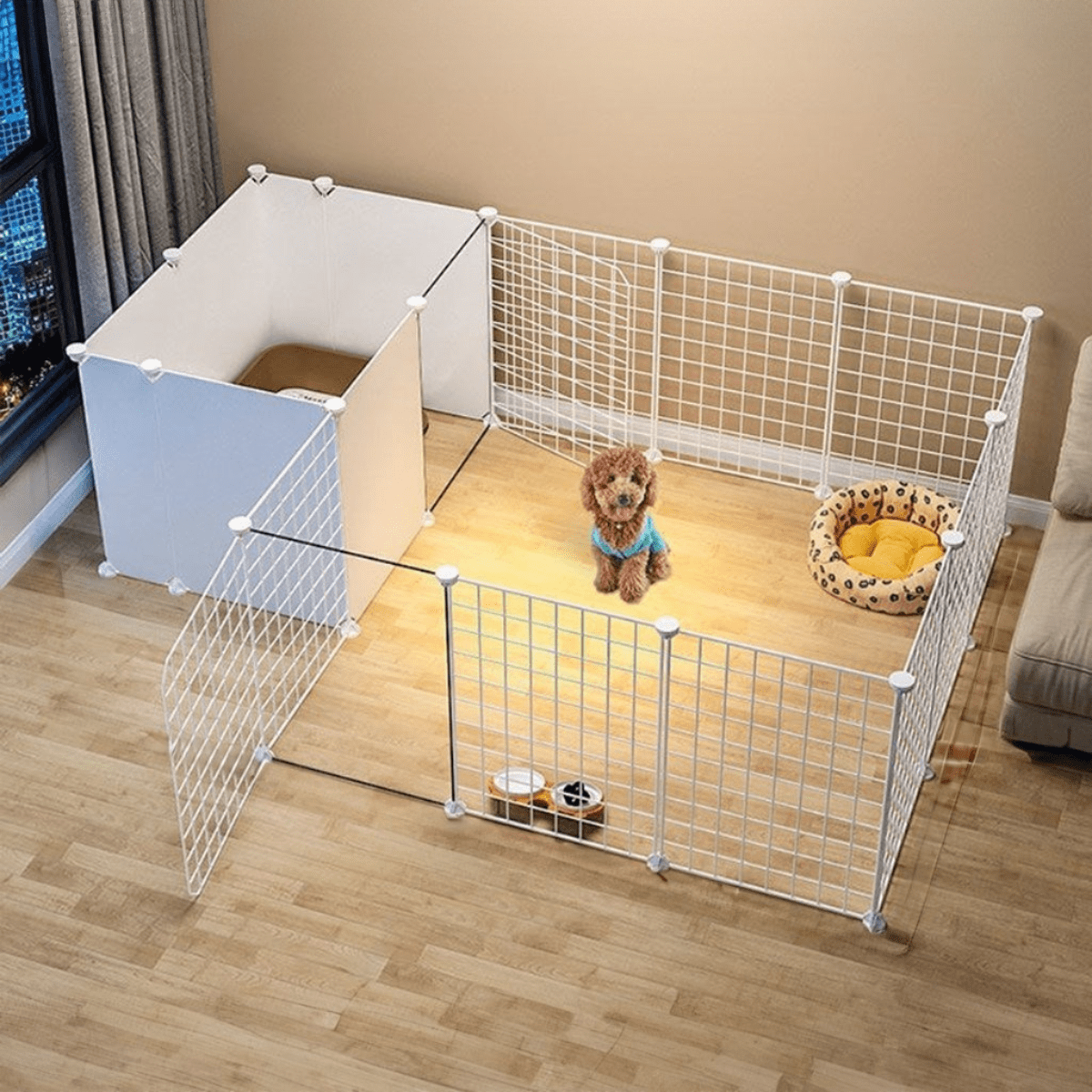 White Dog Fence For Small Dogs Pet Barrier Gate For Home Teddy ...