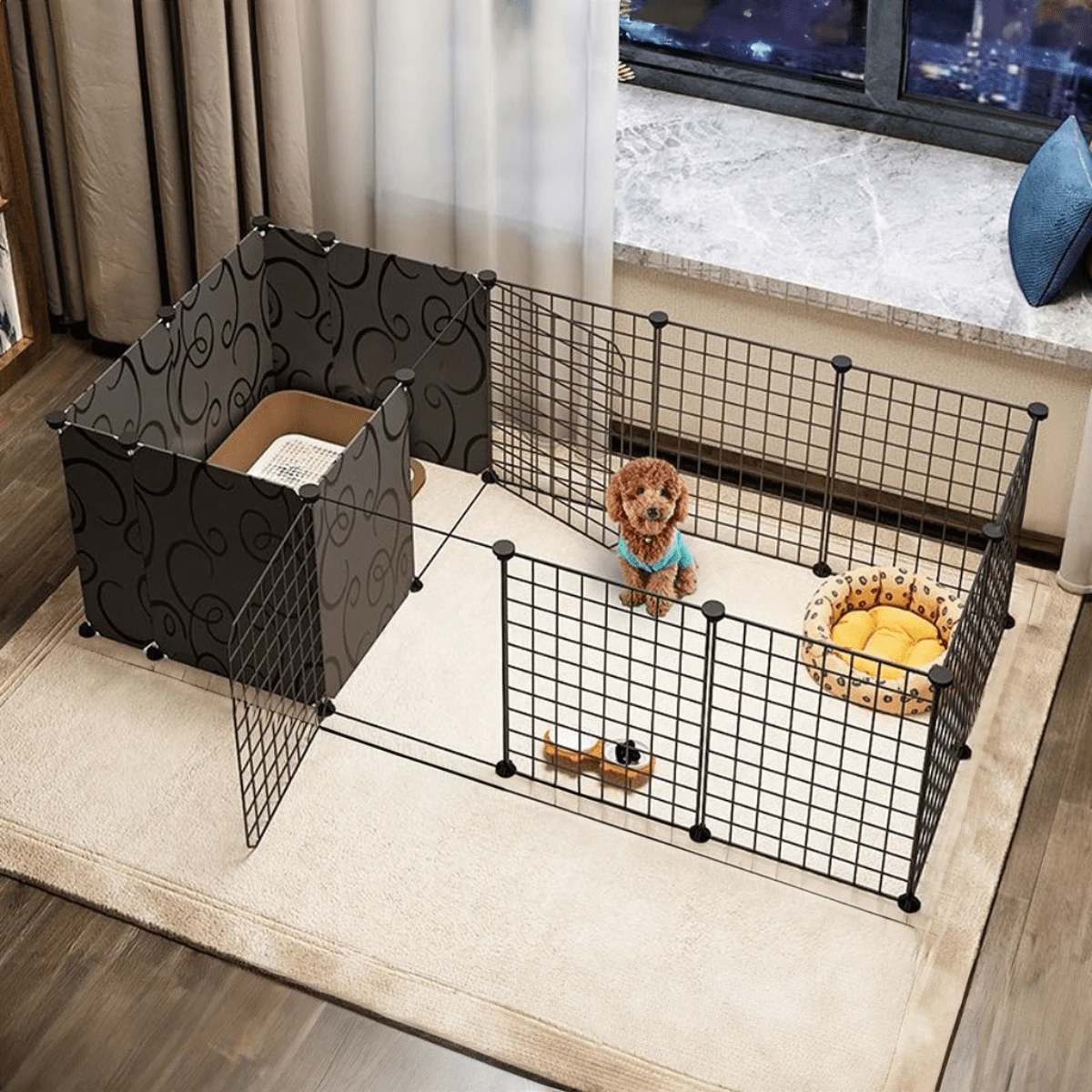 Black Dog Fence For Small Pets, Perfect For Pomeranian Or Teddy, Indoor ...