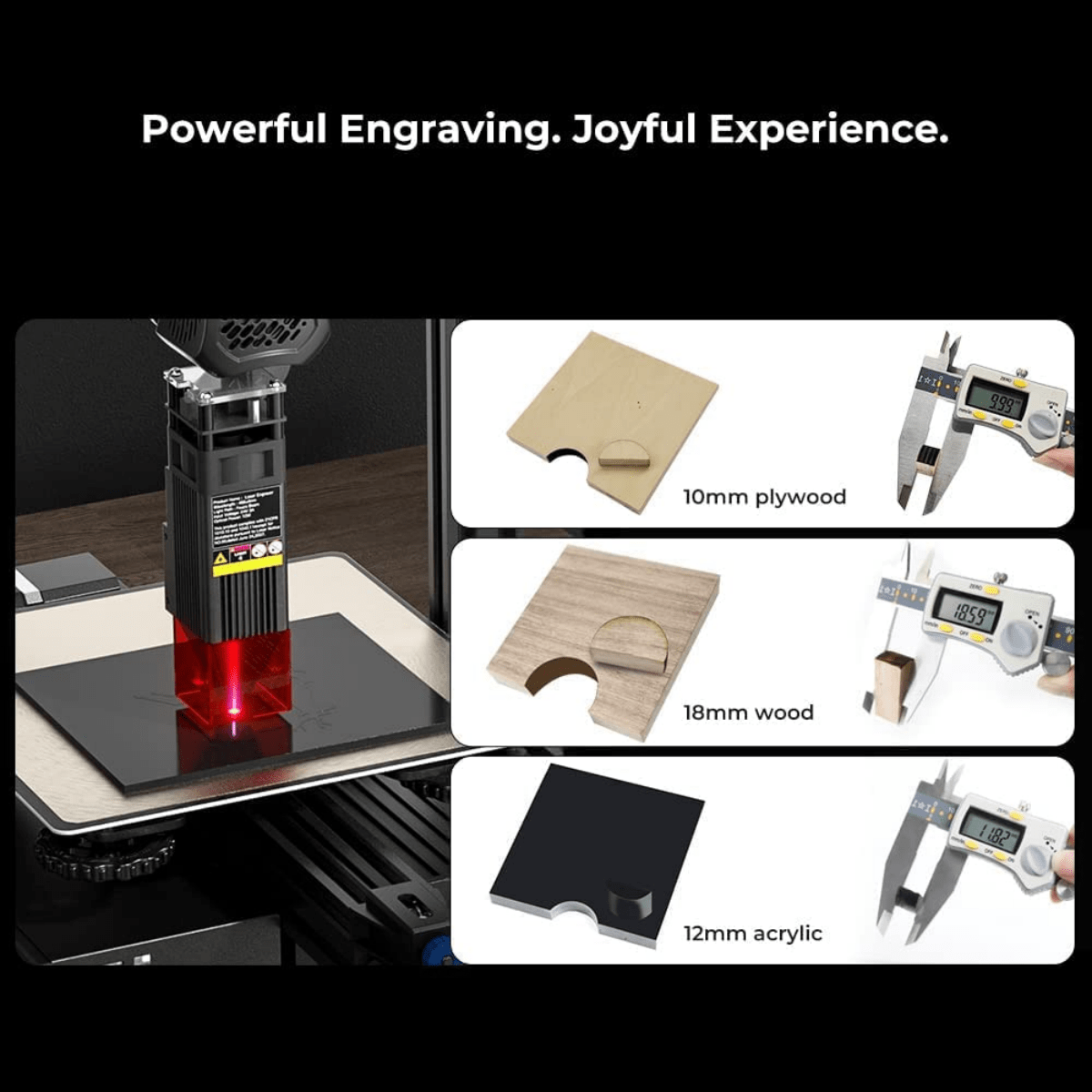 Creality Official Laser Module, 10W Output Power Laser Cutter, Cutable Thickness 12mm ...