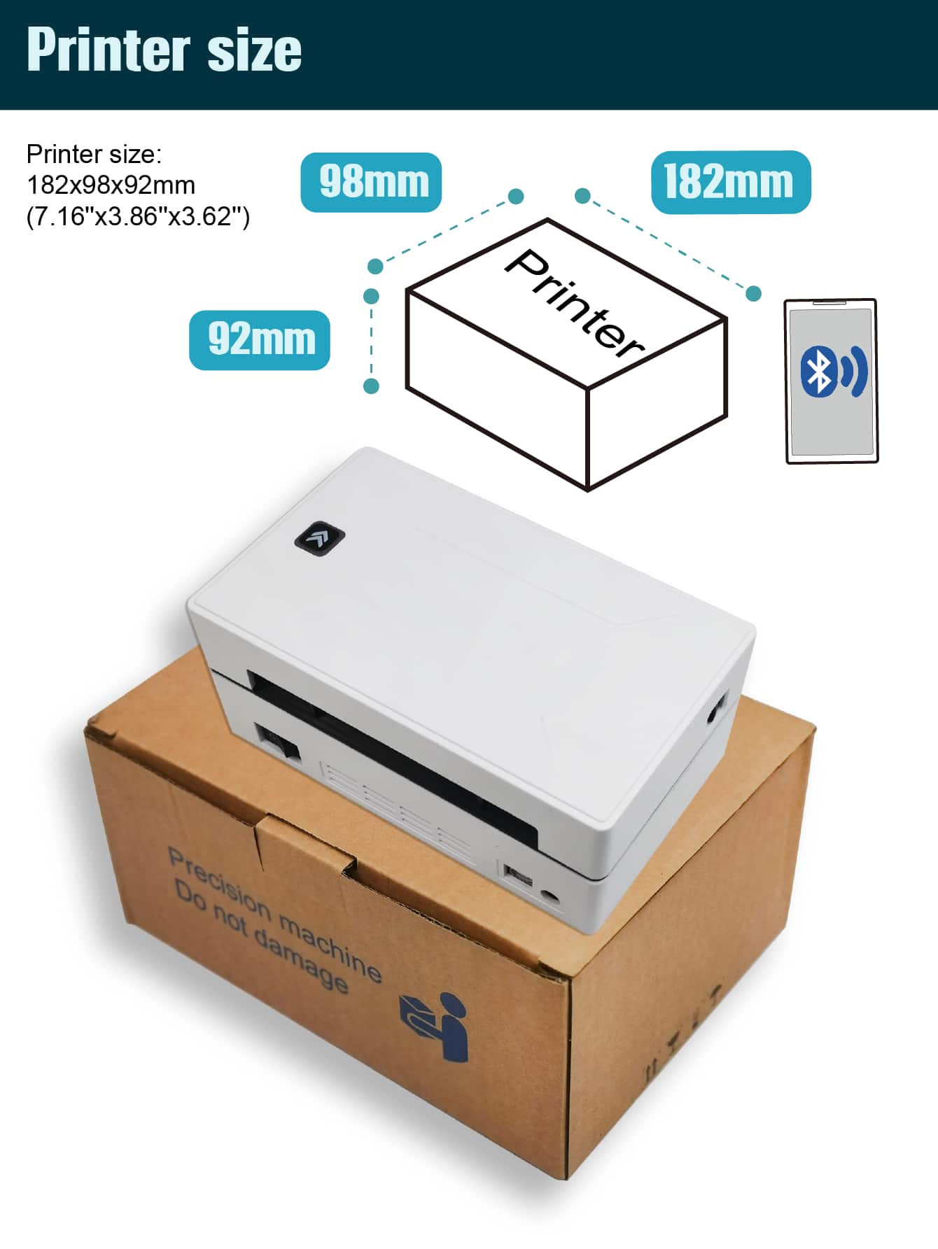 Marklife D100 Bt, Impressora De Etiquetas De Remessa Térmica Sem Fio ...