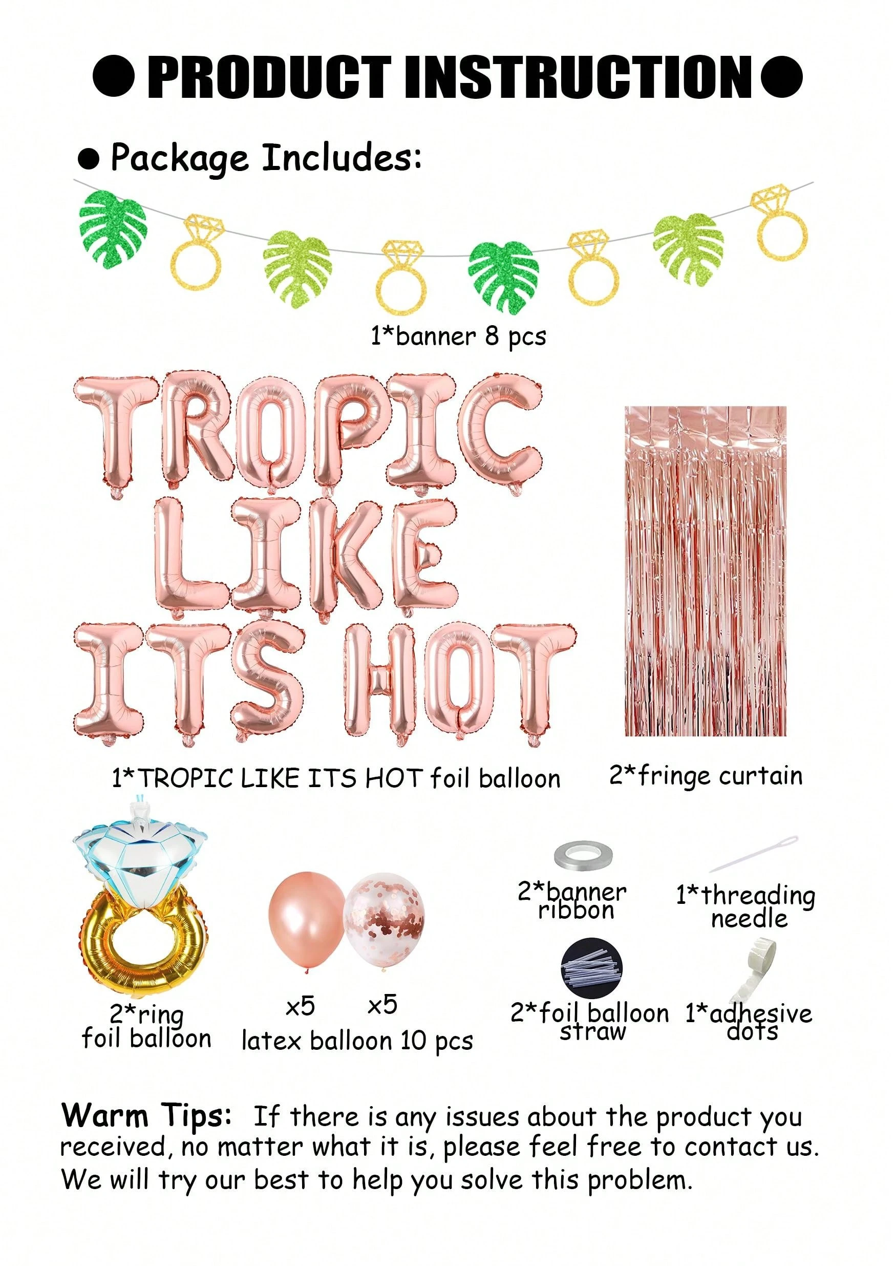 31Pcs Tropic Like Its Hot Bachelorette Party Decorations Tropical Party ...