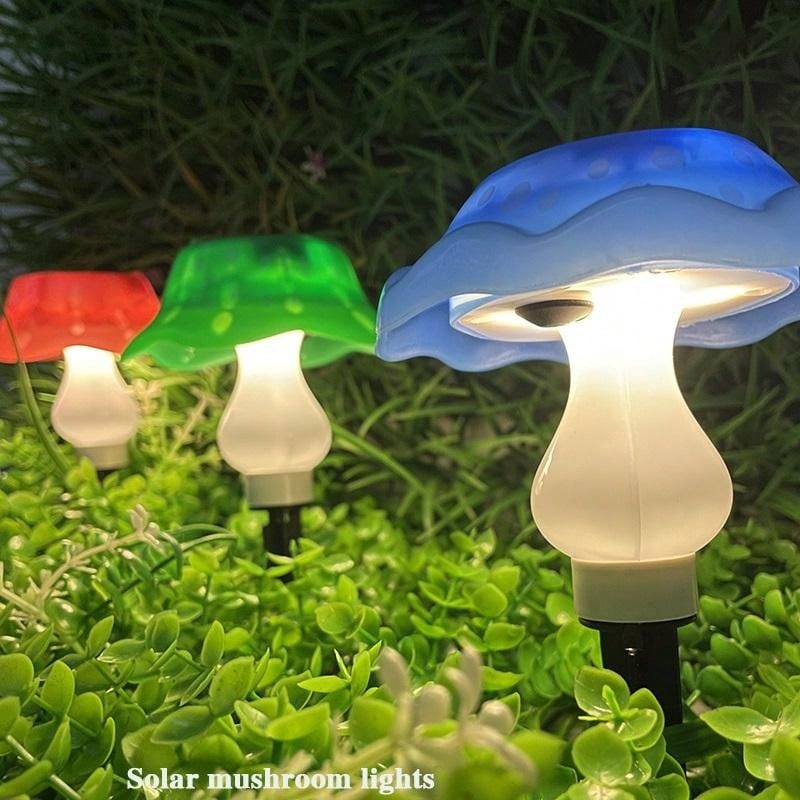 Solar Garden Mushroom Light 4Pack Solar Pathway Lights Outdoor Solar ...