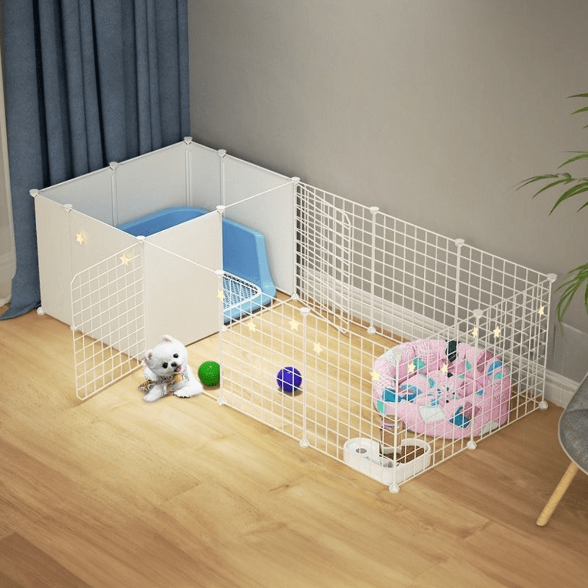 White Dog Fence For Small Dogs Pet Barrier Gate For Home Teddy ...