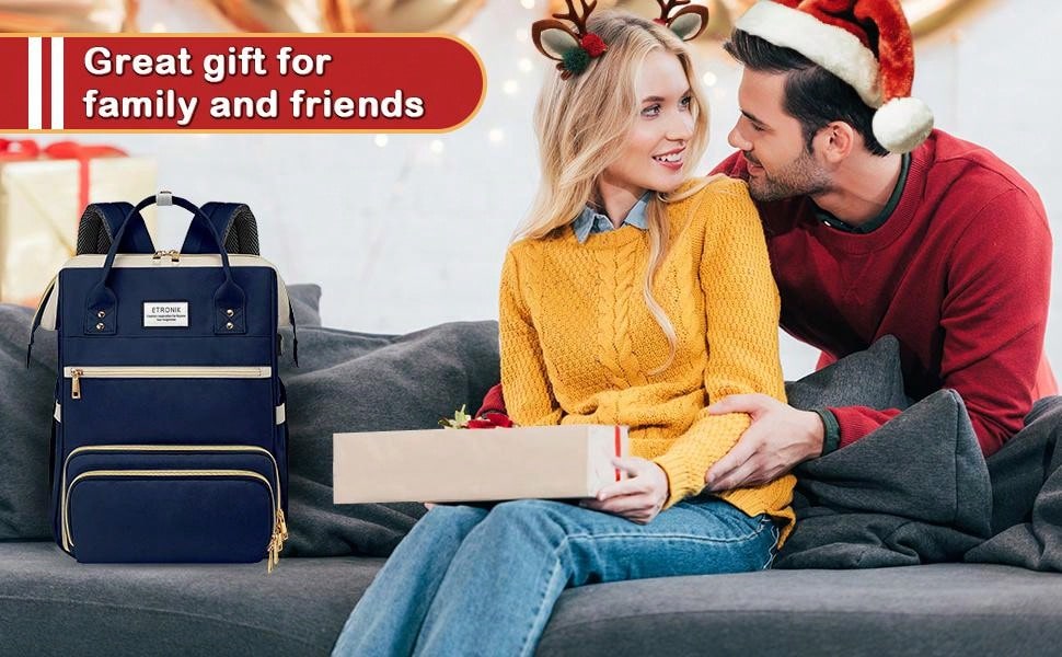 ETRONIK 15.6 inch Laptop Backpack with USB Port, Lunch Backpack for ...