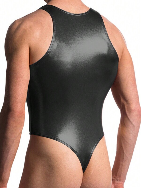Mens Sexy Lingerie Faux Leather Matte Bodysuit Nightclub Costume Shein Uk