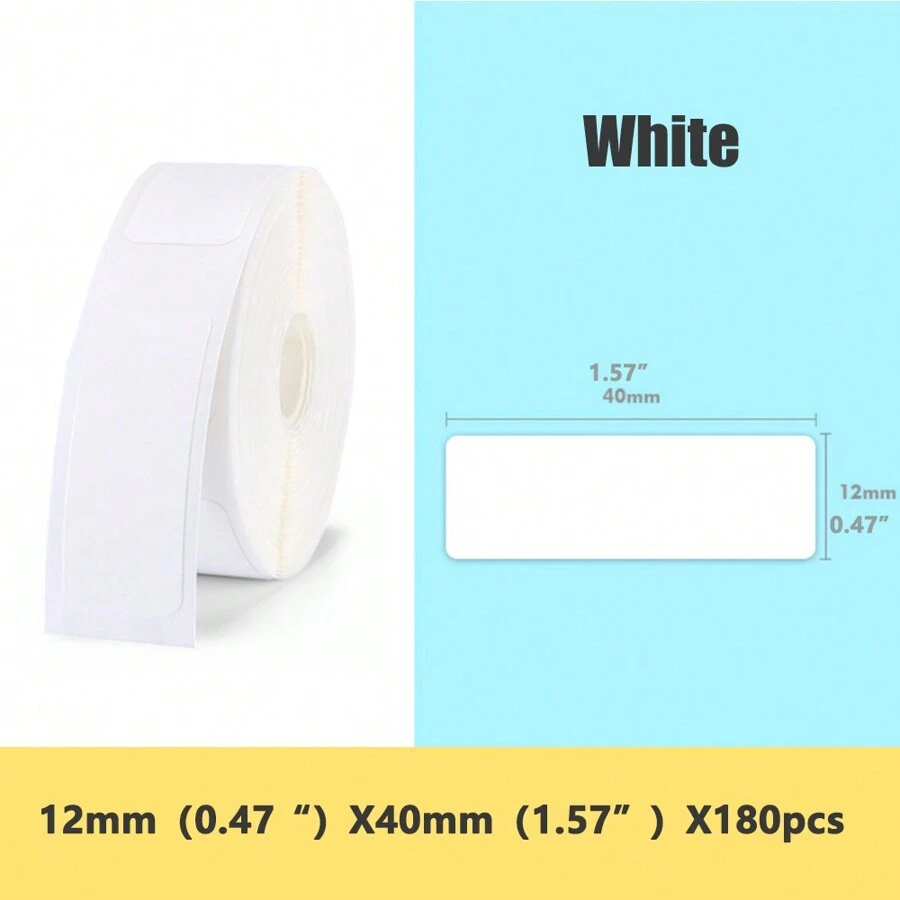 1roll white 0.47"X1.57" P15 Label Paper Sticker Label Tape P12 Thermal ...