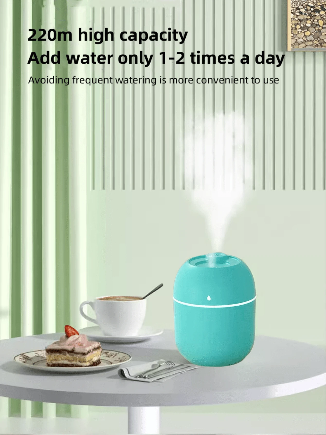 1pc Usb Powered 220ml Humidifier With 7 Color Lamp For Home Office ...