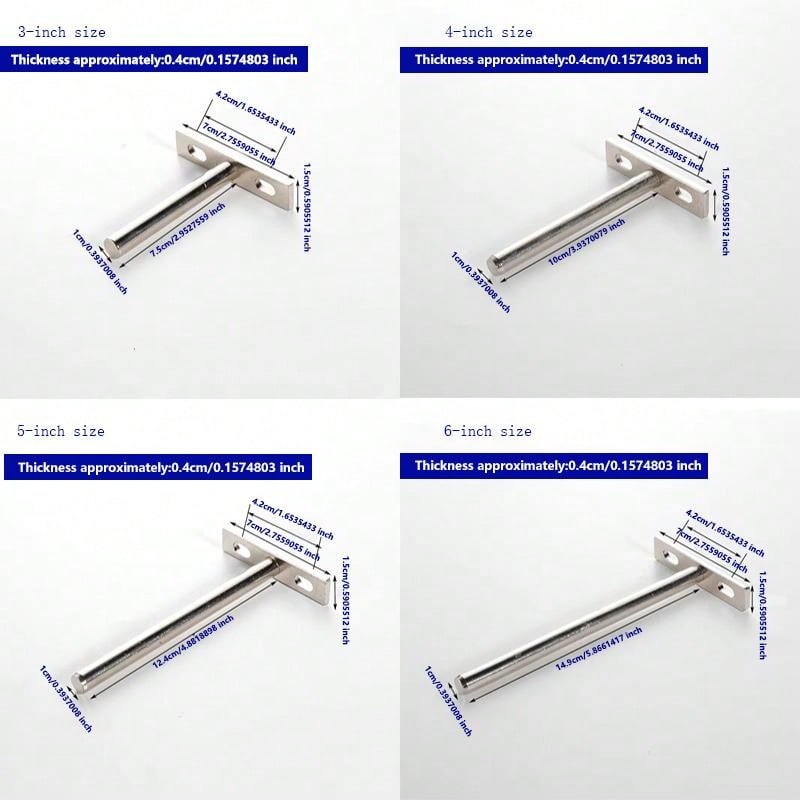 2pcs 5-inch Concealed Brackets, Single-layer Shelf Supports, T-shaped ...